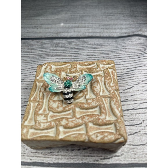Jewelry | Vintage Retro Blue Enamel Fly Bee Insect Rhinestone Pin ...